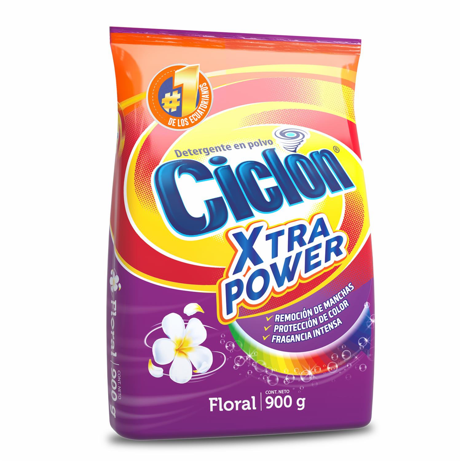 Detergentes En Polvo Xtra Power Floral CICLON 900 G - Dollar Store