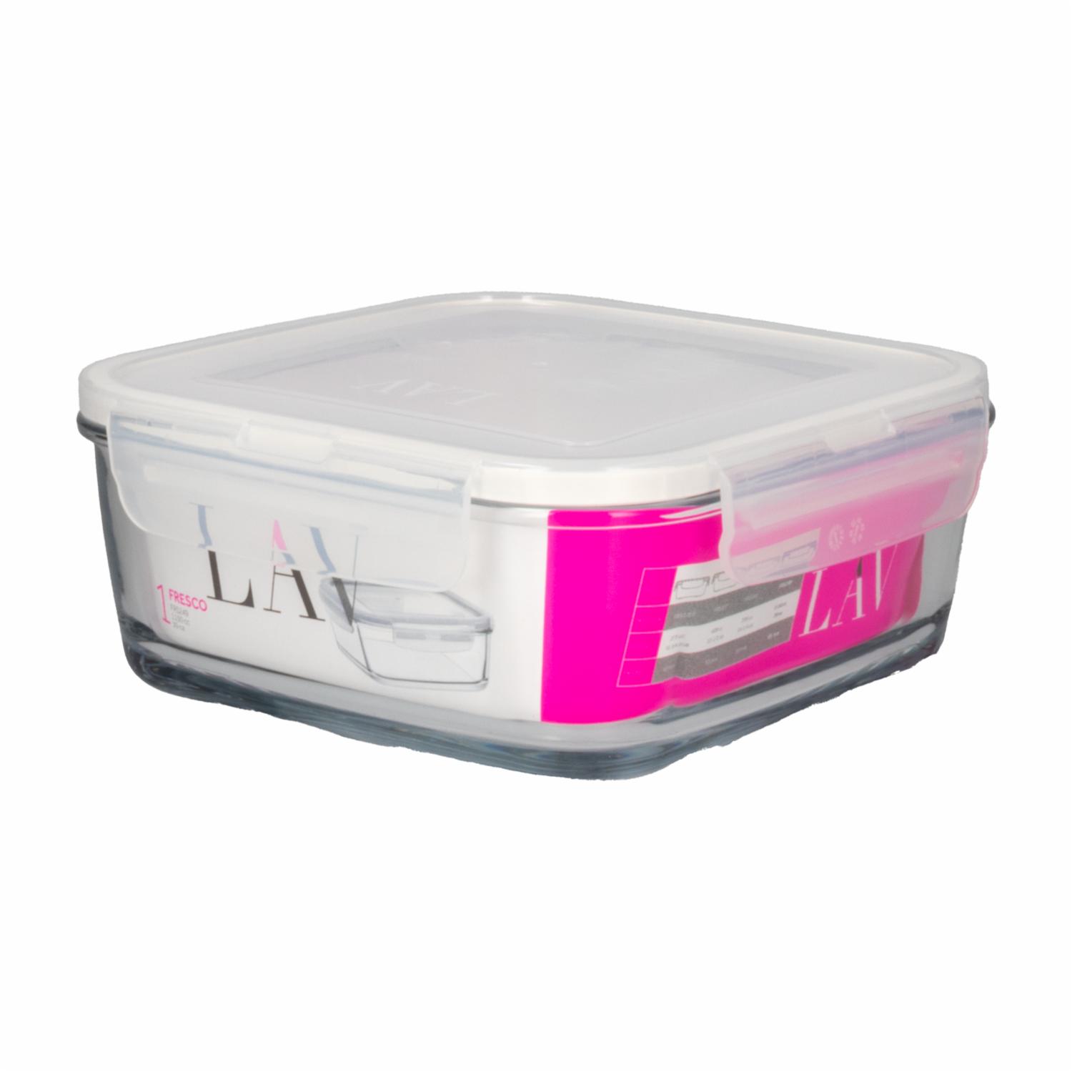 Repostero Cuadrado De Vidrio Con Tapa Clip LAV 1150 Cc - Dollar Store