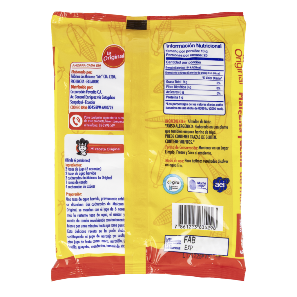 Maicena Fécula De Maíz LA ORIGINAL 250 g - Dollar Store