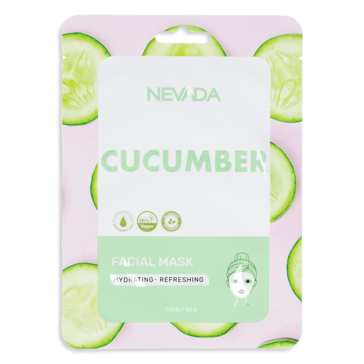 Mascarilla Facial De Con Ácido Hialurónico Pepino NEVADA Unidad ...